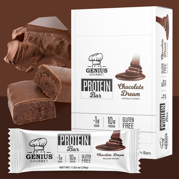 Protein Bars | Chocolate Dream Protein Bars - 10 Count - Genius Gourmet Inc